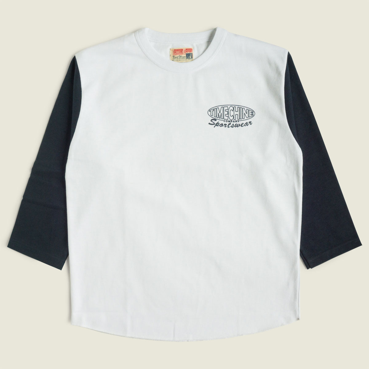 John 3/4 Baseball Undershirt - White Navy - Timechine Co.