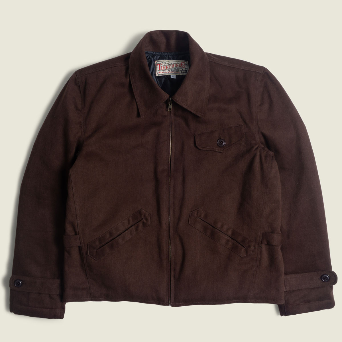 Beckman Half-belt Jacket - Brown - Timechine Co.