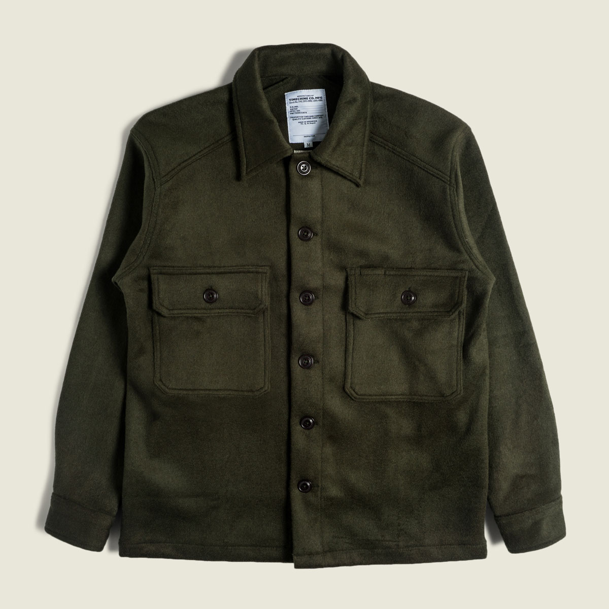 TP-108 Wool Field Shirt - Olive - Timechine Co.